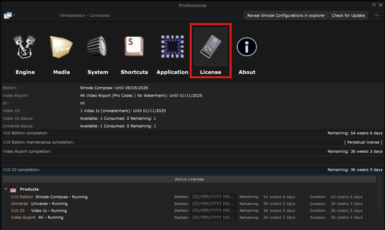 Know which license I have :: SMODE documentation